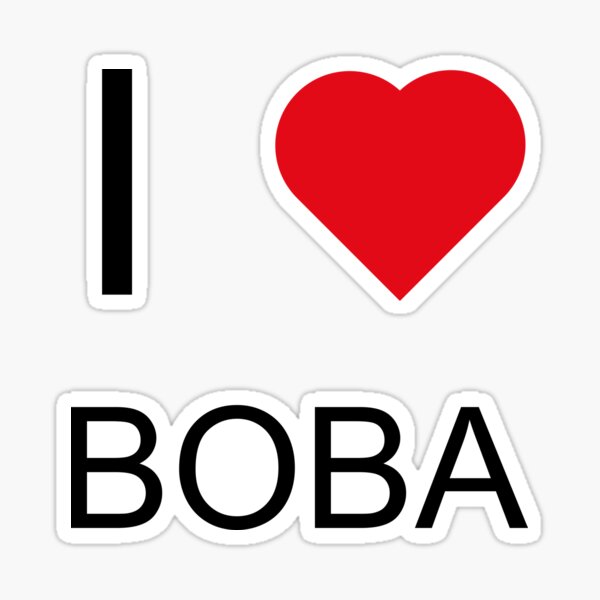 "I Love Boba" Sticker by brewprints | Redbubble
