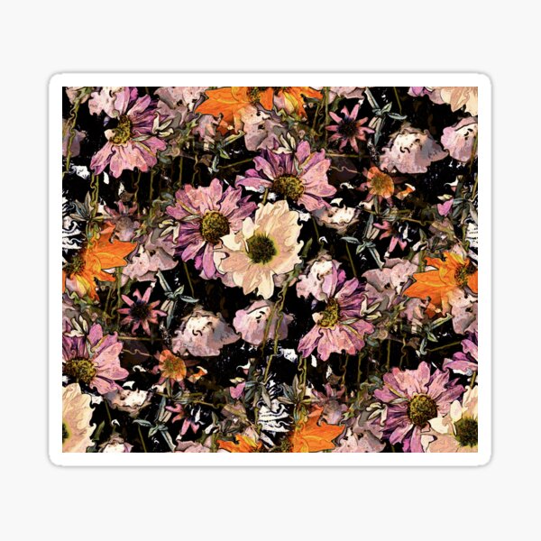 "Asters And Mums" Sticker for Sale by NatsArt | Redbubble