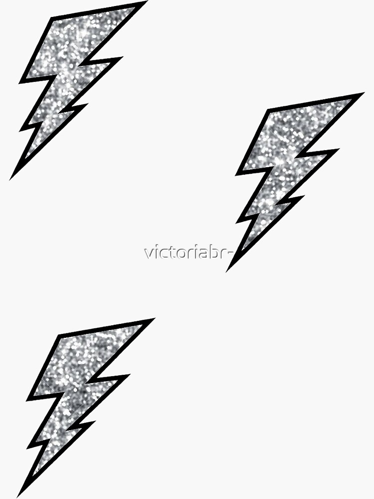 "silver lightning bolt set" Sticker for Sale by victoriabr- | Redbubble