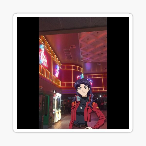 "Misato!" Sticker by deijithegreat | Redbubble