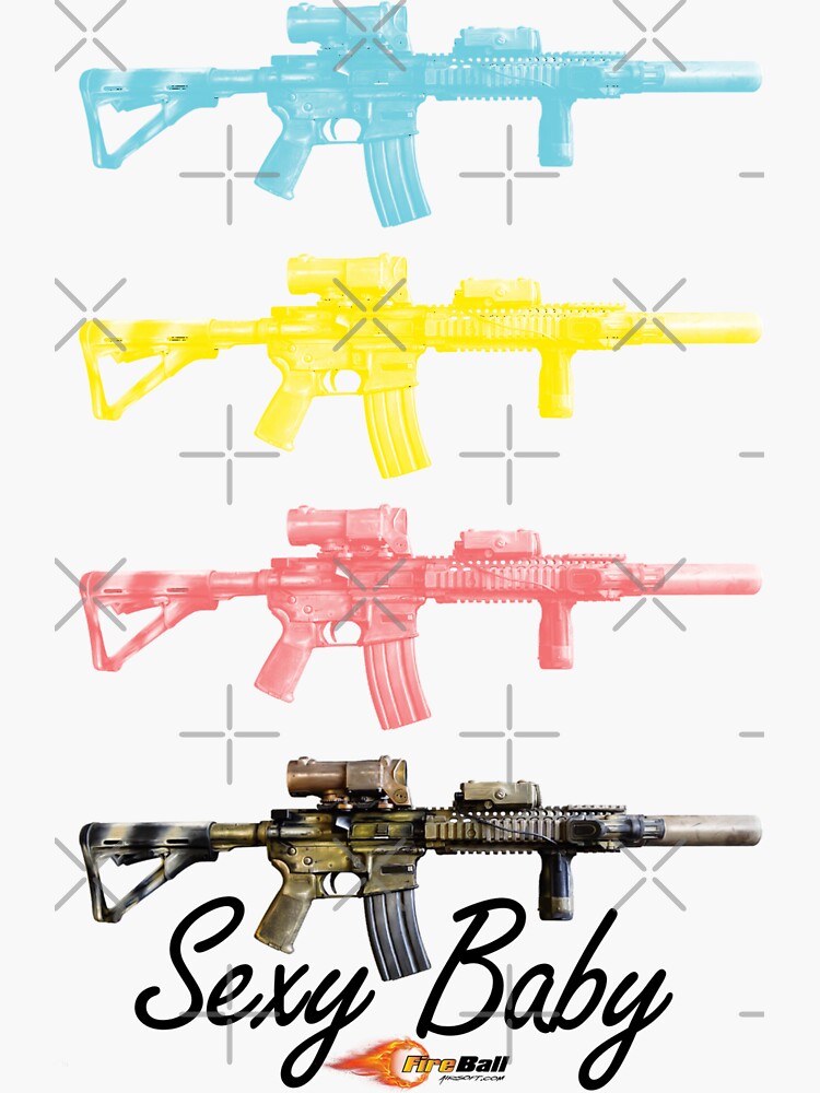 "Tacticool Sexy Baby M4" Sticker for Sale by Cataraga | Redbubble