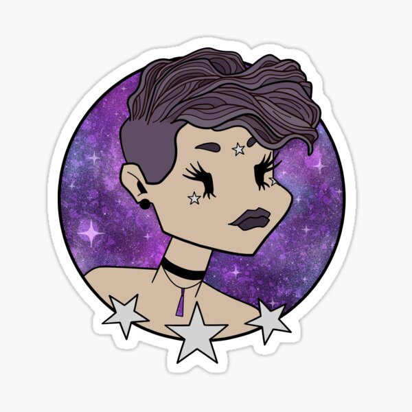 "Cute Starry Galaxy Girl" Sticker for Sale by DrewePowerArt | Redbubble