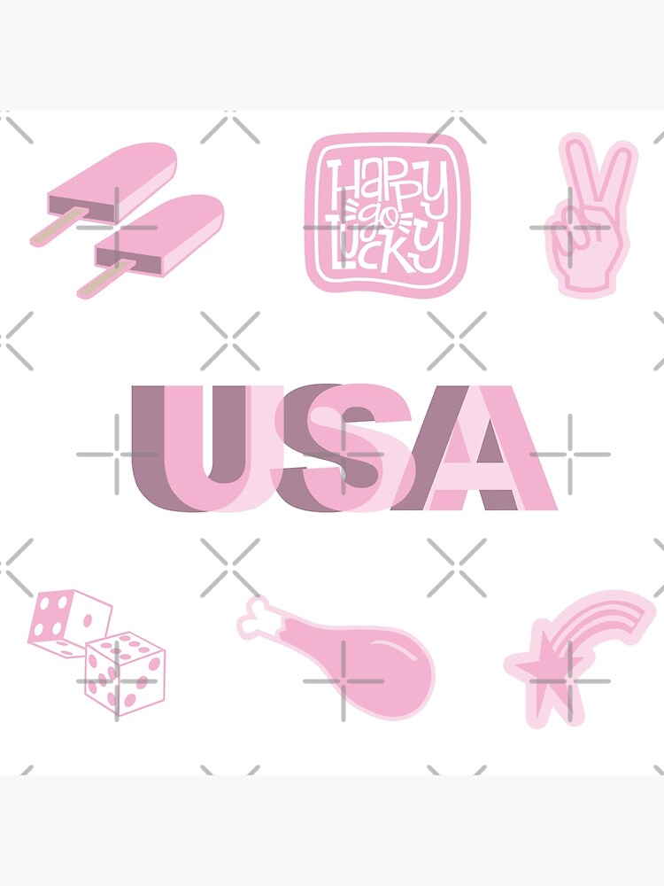 "Pink USA Cute Sticker Pack" Poster by The-Goods | Redbubble