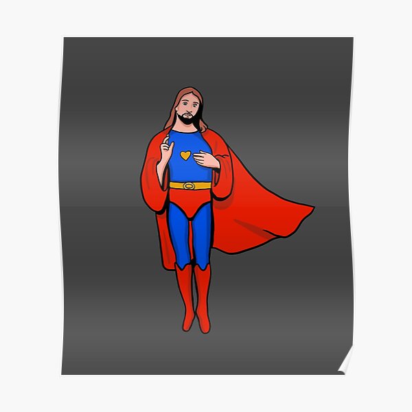 "Jesus the Bible Superhero" Poster for Sale by isstgeschichte | Redbubble