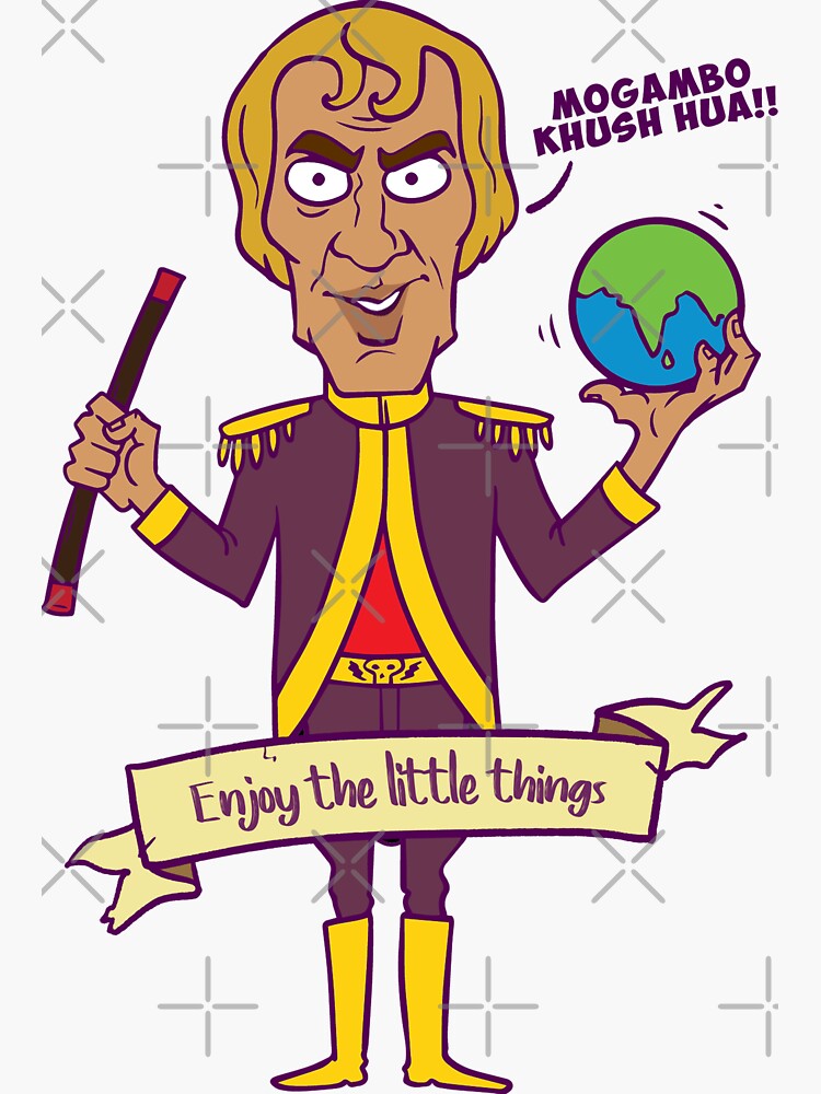 "Happy Mogambo" Sticker by anikin87 | Redbubble
