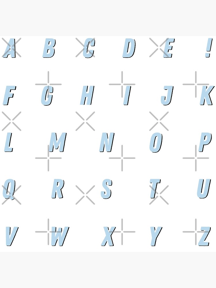 "Light Blue Alphabet Sticker Pack 1" Photographic Print by The-Goods ...