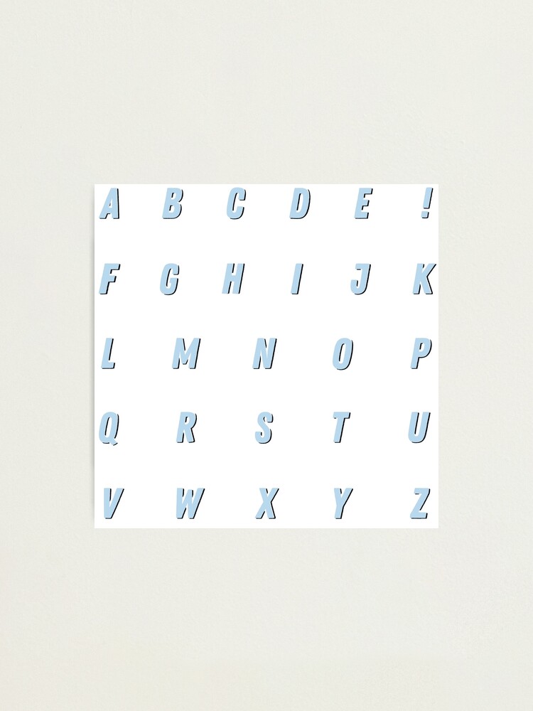 "Light Blue Alphabet Sticker Pack 1" Photographic Print by The-Goods ...