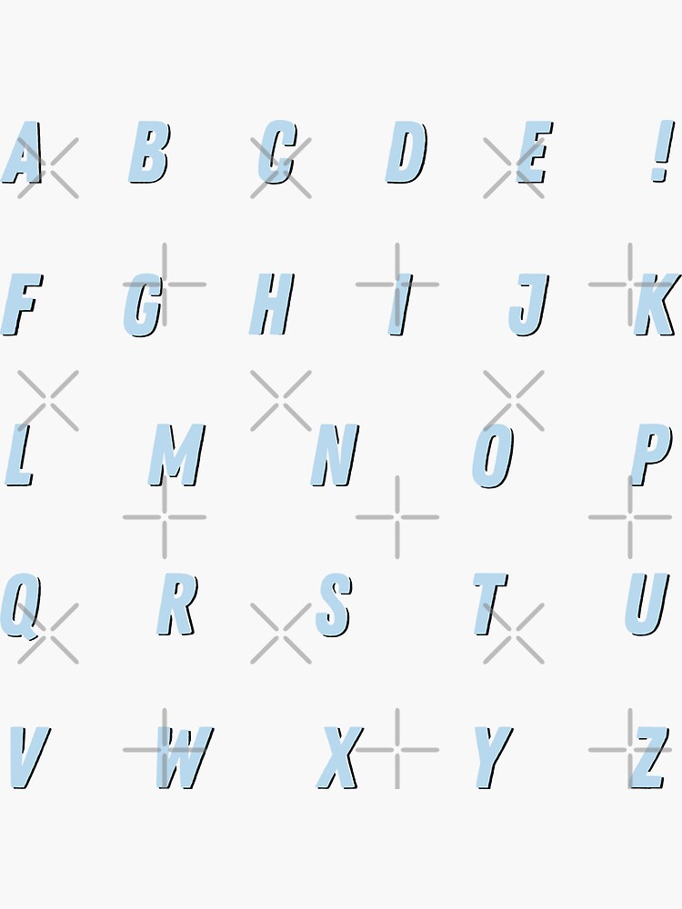 "Light Blue Alphabet Sticker Pack 1" Sticker for Sale by The-Goods ...