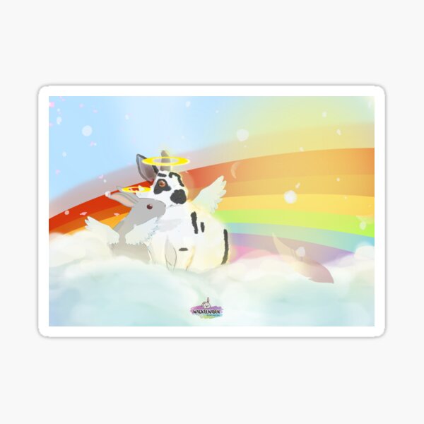 "Rainbow bridge - rabbit" Sticker for Sale by wackelnasen | Redbubble