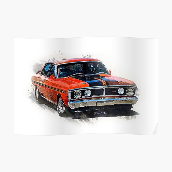 "Red XY Ford Falcon GT" Poster for Sale by StuartRow | Redbubble