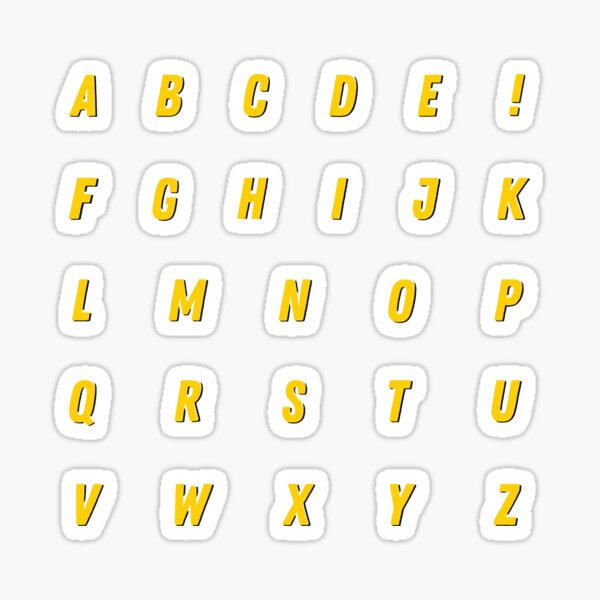 "Yellow Alphabet Sticker Pack 1" Sticker by The-Goods | Redbubble