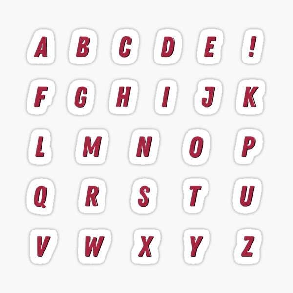 "Maroon Alphabet Sticker Pack 1" Sticker by The-Goods | Redbubble