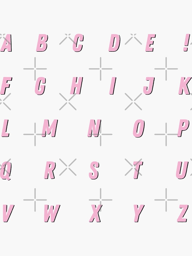 "Pink Alphabet Sticker Pack 1" Sticker for Sale by The-Goods | Redbubble