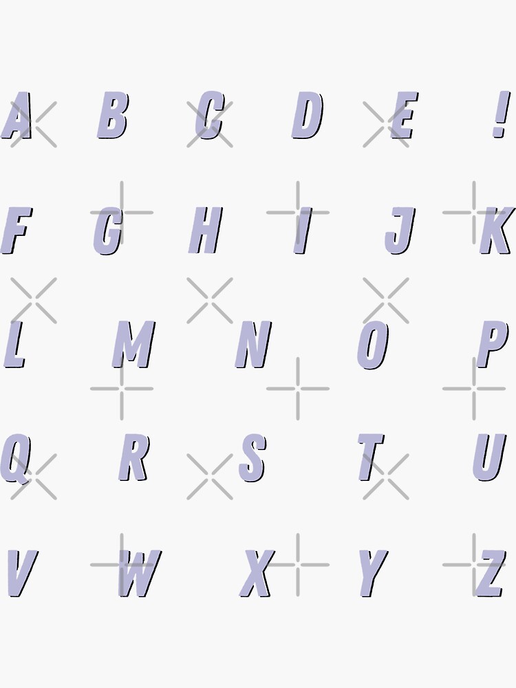 "Light Purple Alphabet Sticker Pack 1" Sticker for Sale by The-Goods ...