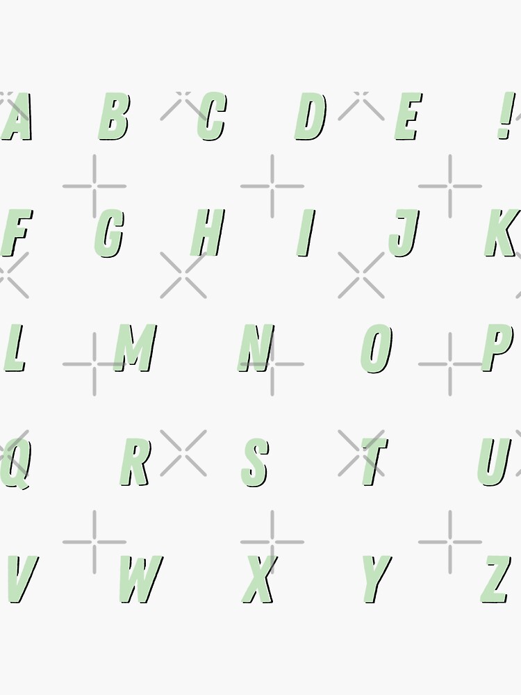 "Light Green Alphabet Sticker Pack 1" Sticker by The-Goods | Redbubble