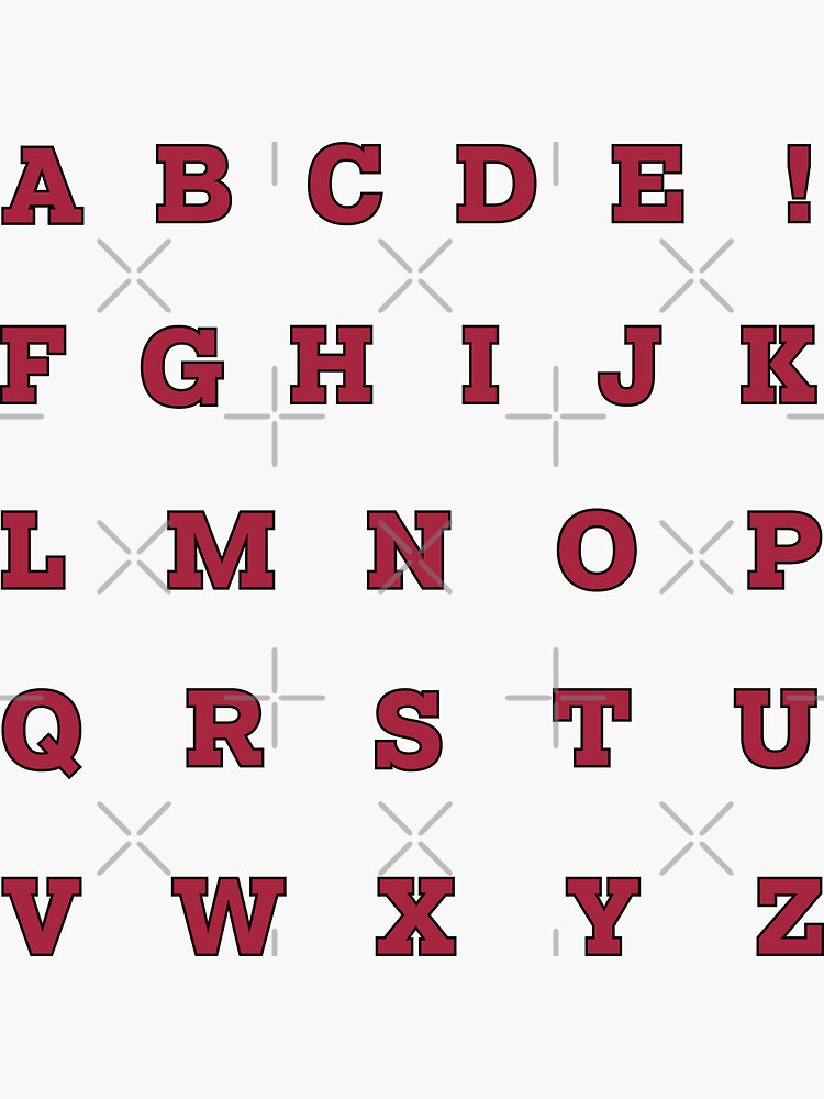 "Maroon College Letter Alphabet Sticker Pack 2" Sticker for Sale by The ...