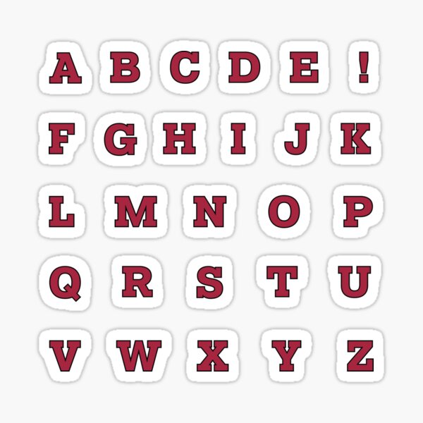 "Maroon College Letter Alphabet Sticker Pack 2" Sticker for Sale by The ...