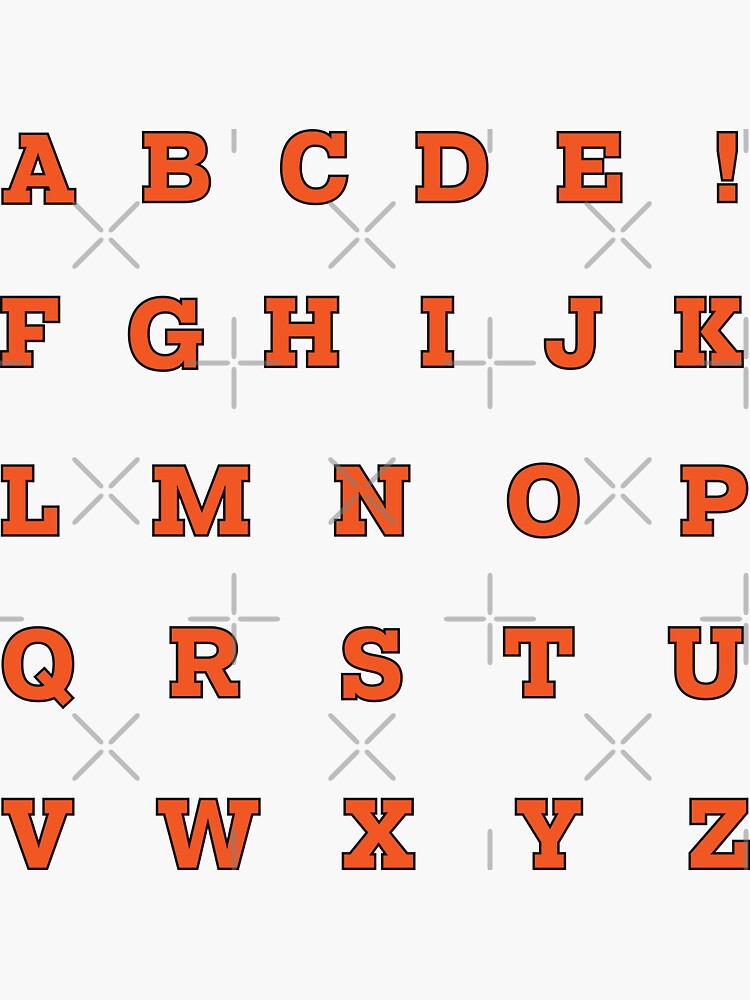 "Orange College Letter Alphabet Sticker Pack 2" Sticker for Sale by The ...