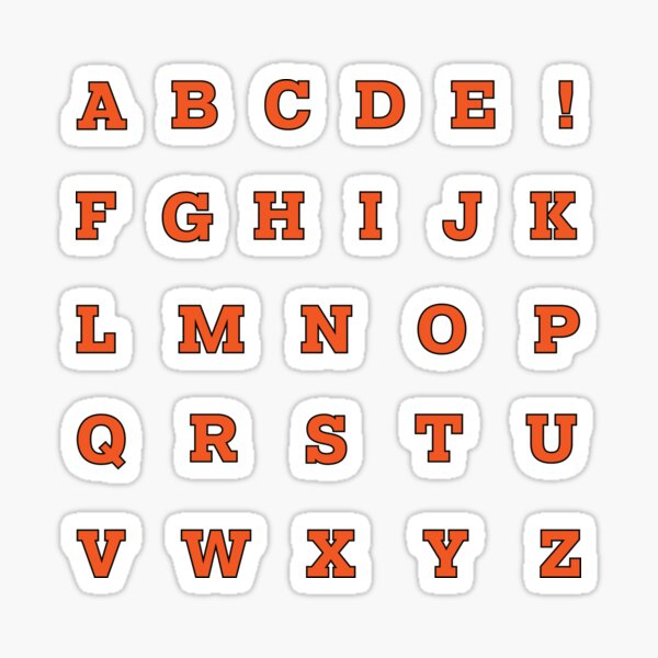 "Orange College Letter Alphabet Sticker Pack 2" Sticker for Sale by The ...
