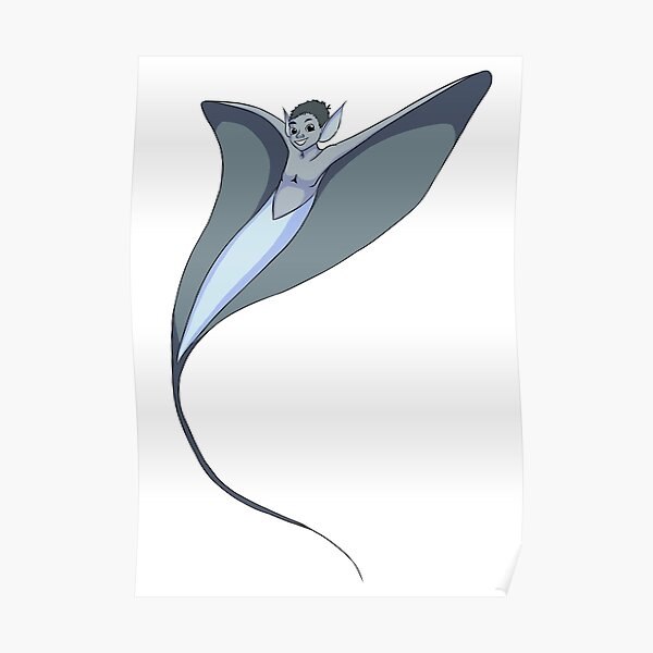 "Stingray Merman" Poster for Sale by Blenderbeetle | Redbubble