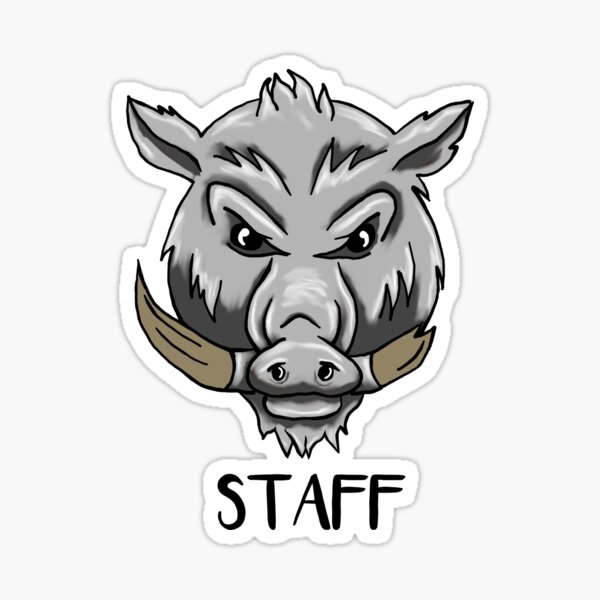 "Fictional Staff Member: at the Head of the Hog" Sticker for Sale by ...