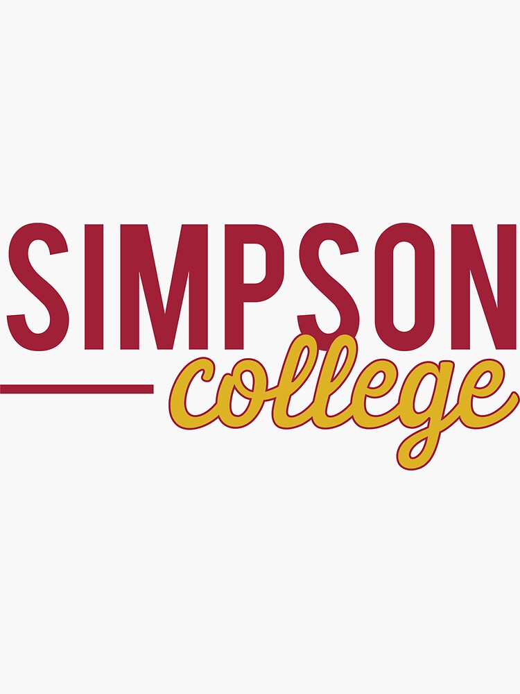 "SIMPSON COLLEGE " Sticker for Sale by amandaspac | Redbubble
