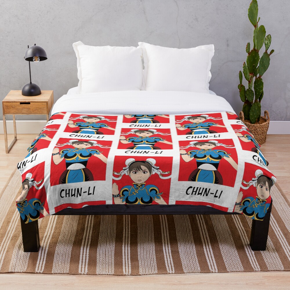 "Chun-Li Street Fighter 2" Throw Blanket by BlazeDazzleDusk | Redbubble