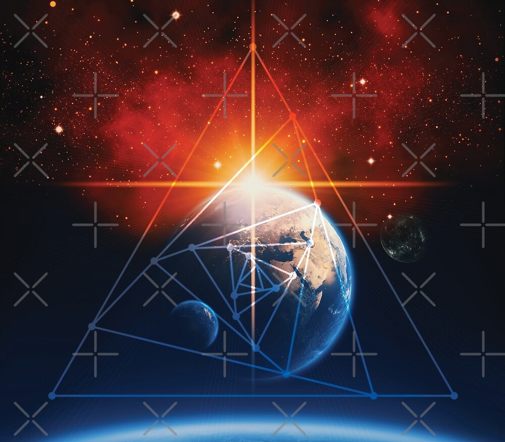 "Spiraling Equilateral Triangles Symbol & Planet Earth" by Signal ...