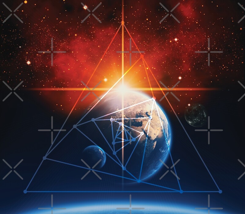 "Spiraling Equilateral Triangles Symbol & Planet Earth" by Signal ...