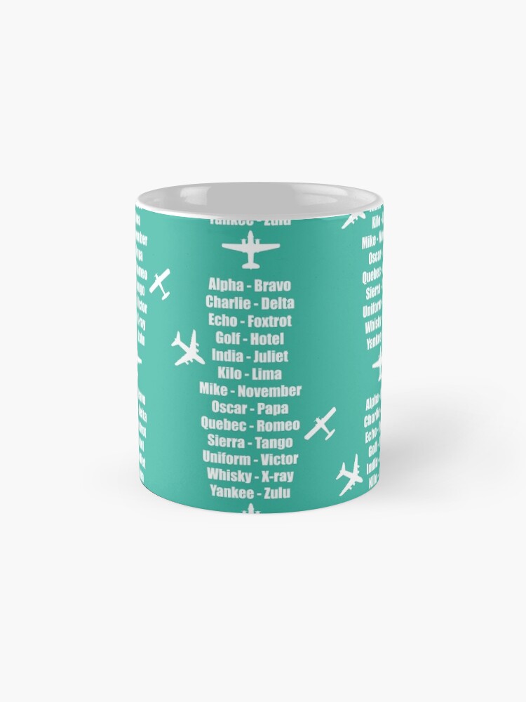 "Pilot Phonetic Alphabet Military Cadet Airplanes" Mug by CreativeTwins ...