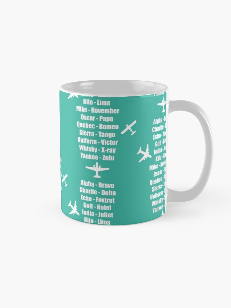 "Pilot Phonetic Alphabet Military Cadet Airplanes" Mug by CreativeTwins ...