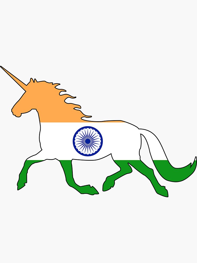 "Unicorn of India" Sticker for Sale by wickedcartoons | Redbubble