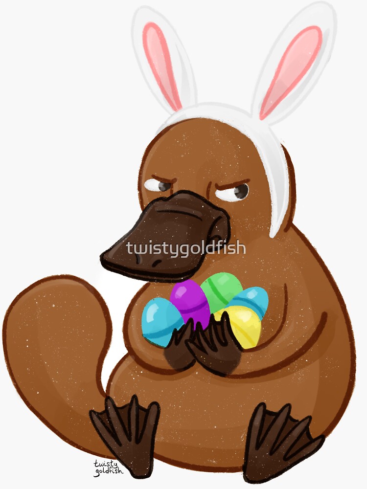 "Easter Platypus" Sticker for Sale by twistygoldfish | Redbubble
