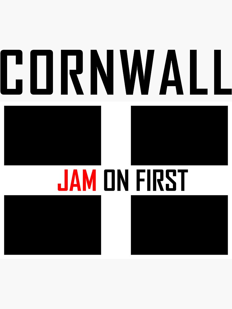 "Cornwall Gift Jam on First Scone" Sticker for Sale by ALucreMusket ...