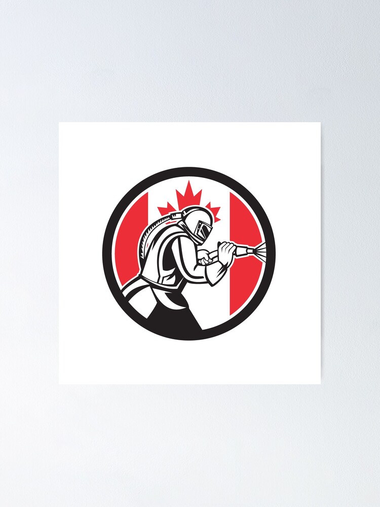 "Sandblaster Abrasive Blasting Canada Flag Circle" Poster for Sale by ...
