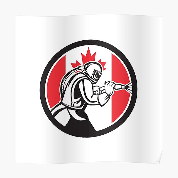 "Sandblaster Abrasive Blasting Canada Flag Circle" Poster for Sale by ...