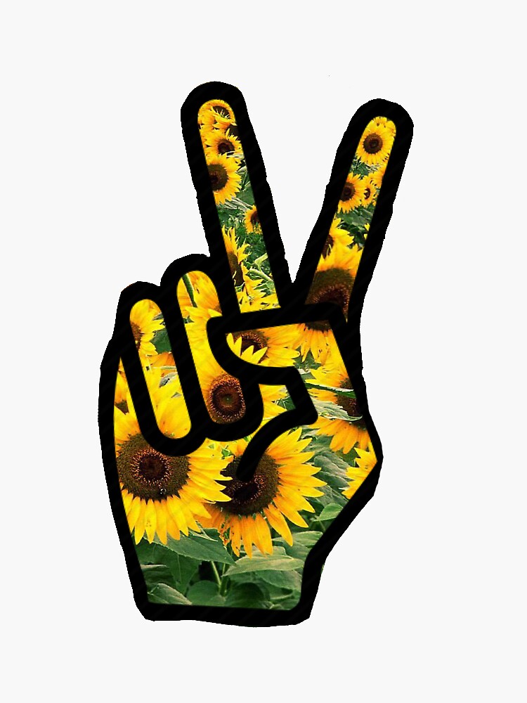 "sunflower peace sign" Sticker by kykyswan | Redbubble