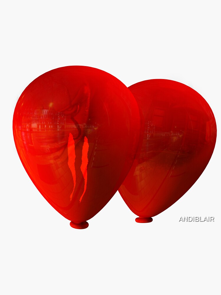 "TWO RED BALLOONS" Sticker for Sale by ANDIBLAIR | Redbubble
