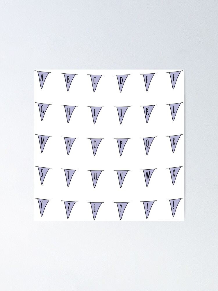 "Pale Purple Bunting Alphabet Sticker Pack 3" Poster by The-Goods ...
