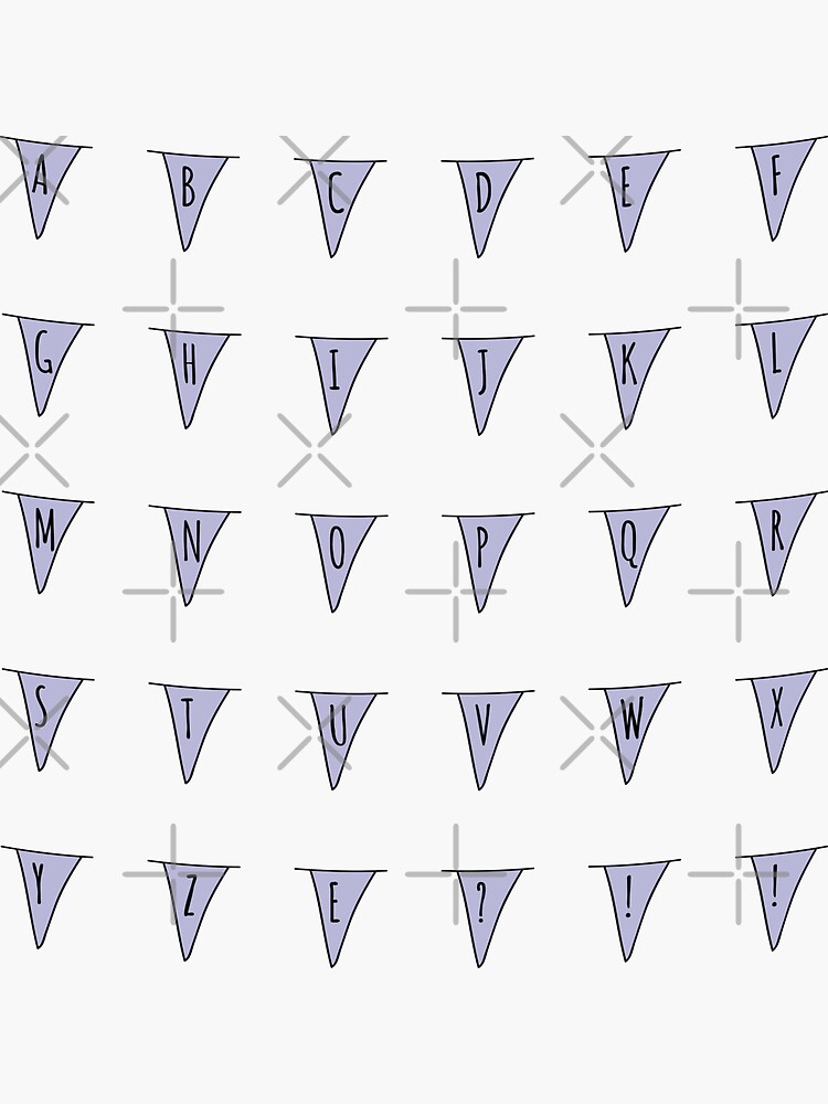 "Pale Purple Bunting Alphabet Sticker Pack 3" Sticker by The-Goods ...