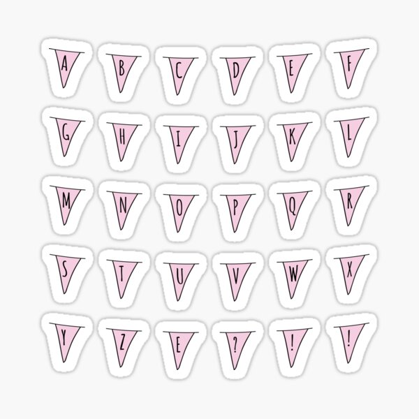 "Light Pink Bunting Alphabet Sticker Pack 3" Sticker by The-Goods ...