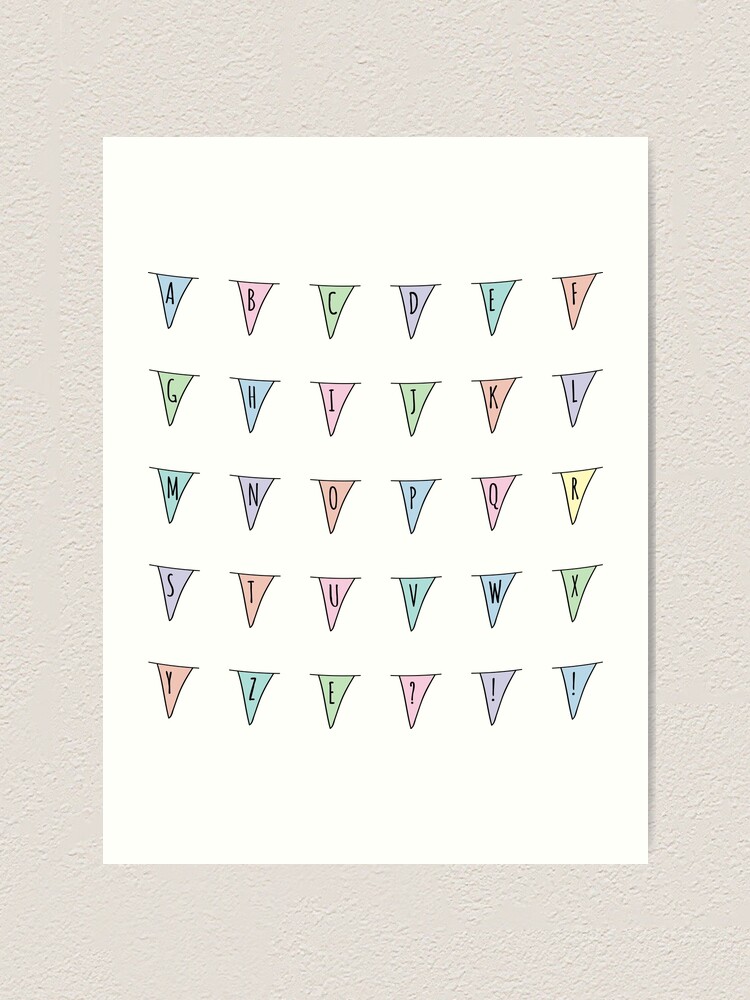 "Mixed Pastel Bunting Alphabet Sticker Pack 3" Art Print by The-Goods ...