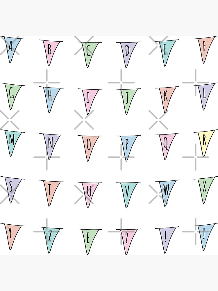 "Mixed Pastel Bunting Alphabet Sticker Pack 3" Art Print by The-Goods ...