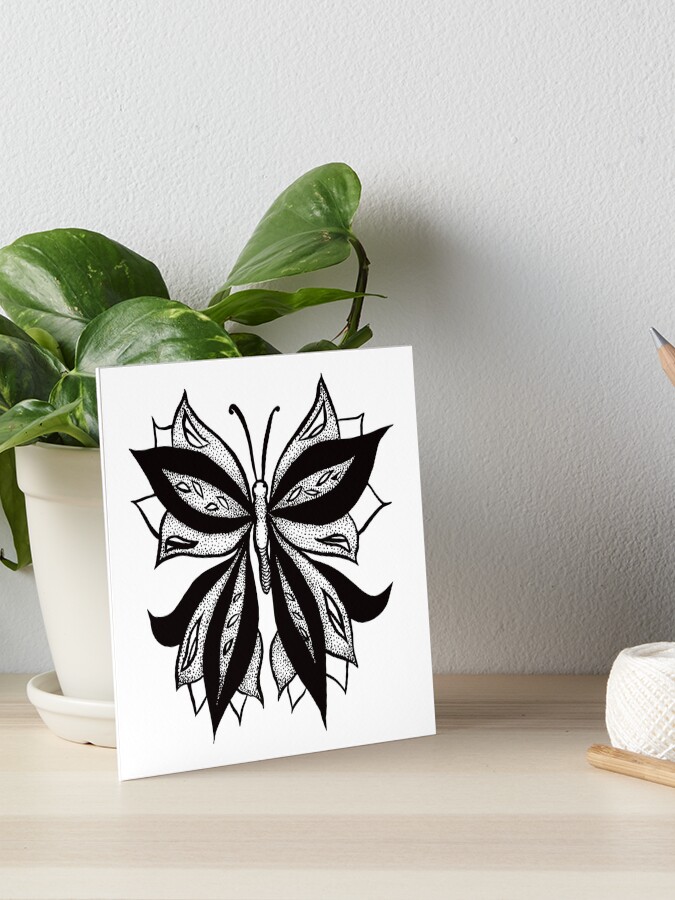 Abstract Butterfly Stipple Shaded Ink Drawing Drawing By