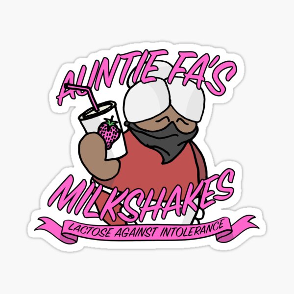 "Auntie Fa's Milkshake Co." Sticker for Sale by Twofar | Redbubble