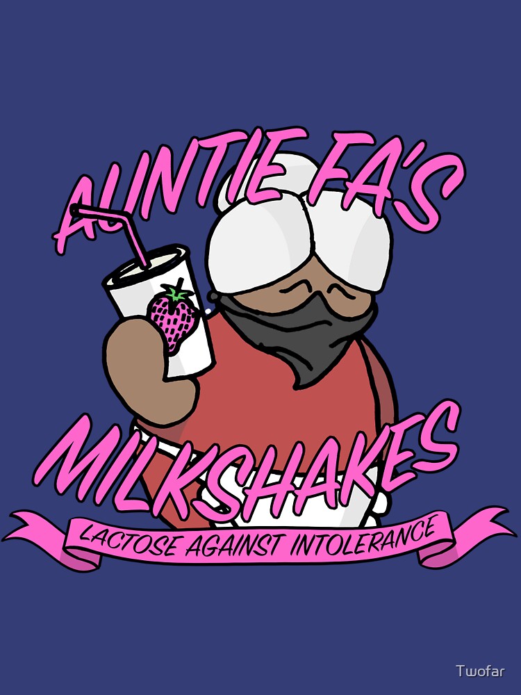 "Auntie Fa's Milkshake Co." T-shirt by Twofar | Redbubble