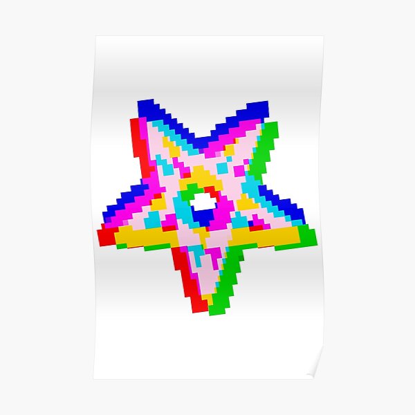 "pixel_pentagram_decomposed_rgb_cmyk_error" Poster for Sale by crisieD ...