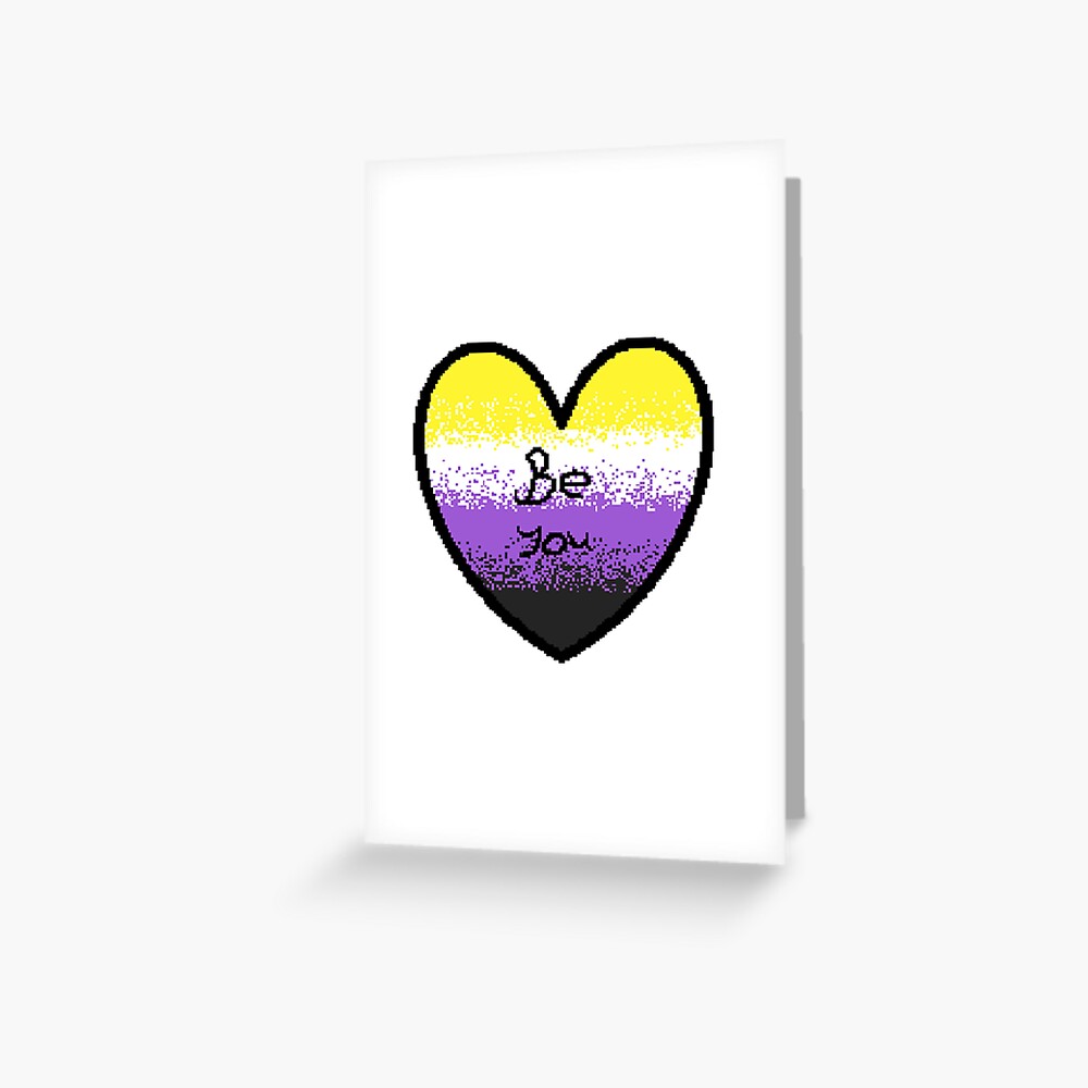 "non binary flag heart be you" Greeting Card by pokemon99883 | Redbubble