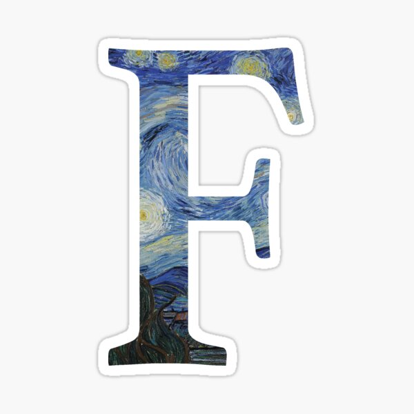 "Starry Night Alphabet - F" Sticker for Sale by evelynri15 | Redbubble