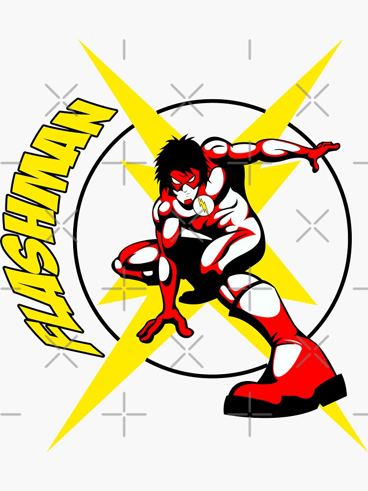"Flashman 'Flashmatic Hero' Design" Sticker for Sale by BRUTALEO ...